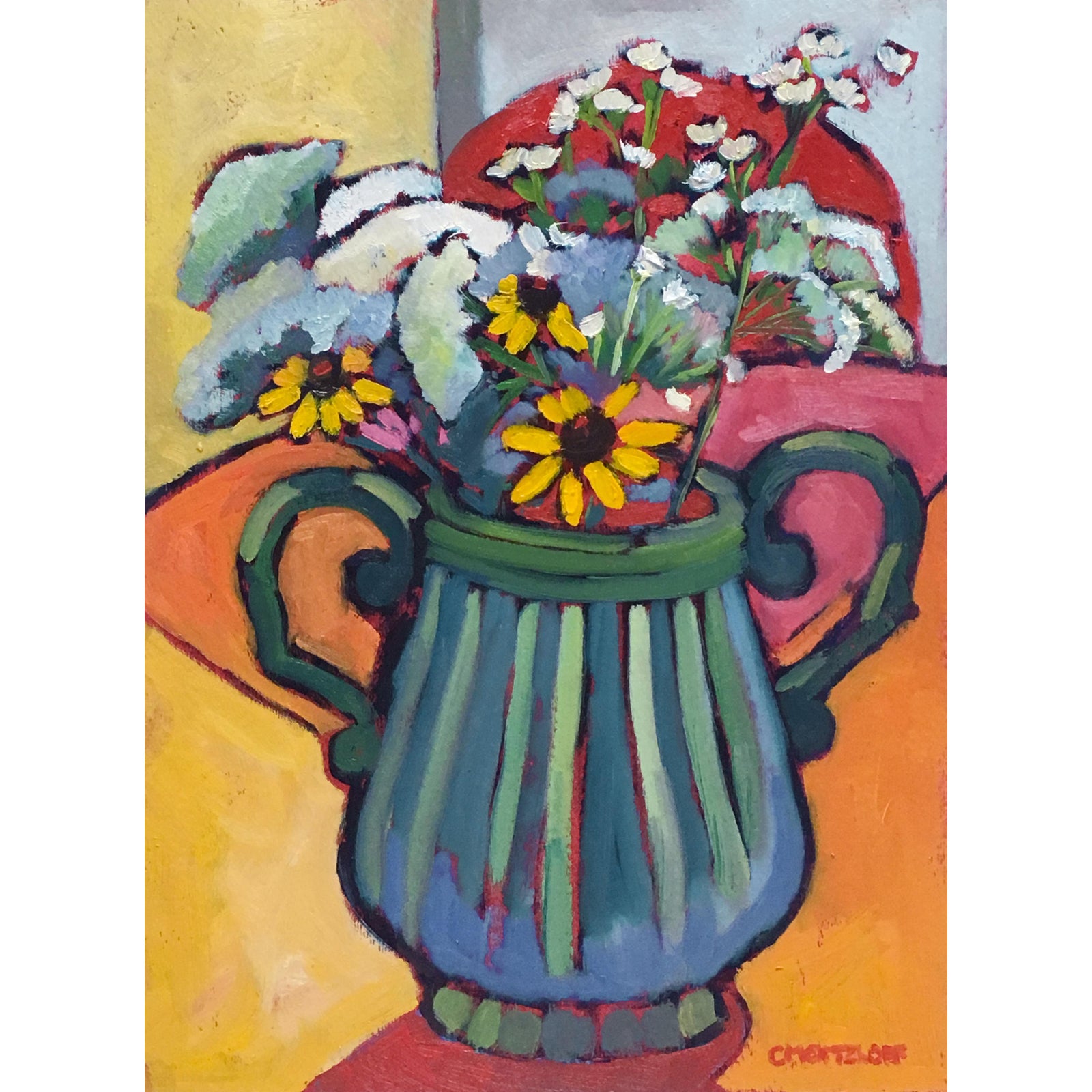 "Epiphany" Contemporary Expressionist Floral Still Life Oil Painting by ...