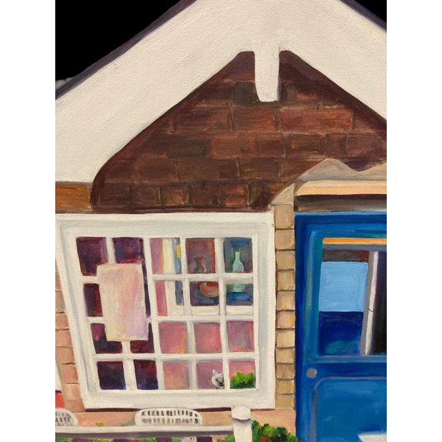 Sue Slater Realist Beach Cottage Painting | Chairish