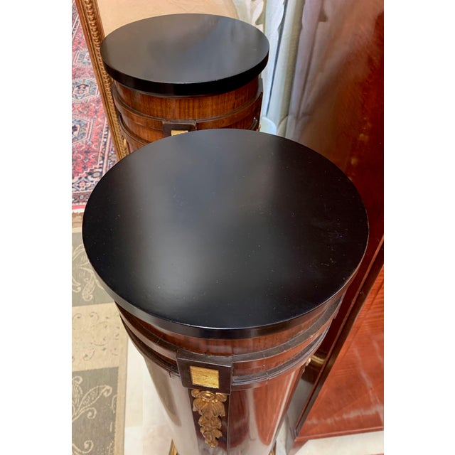 Early 20th Century French Walnut Neo-Classical Pedestals -A Pair | Chairish