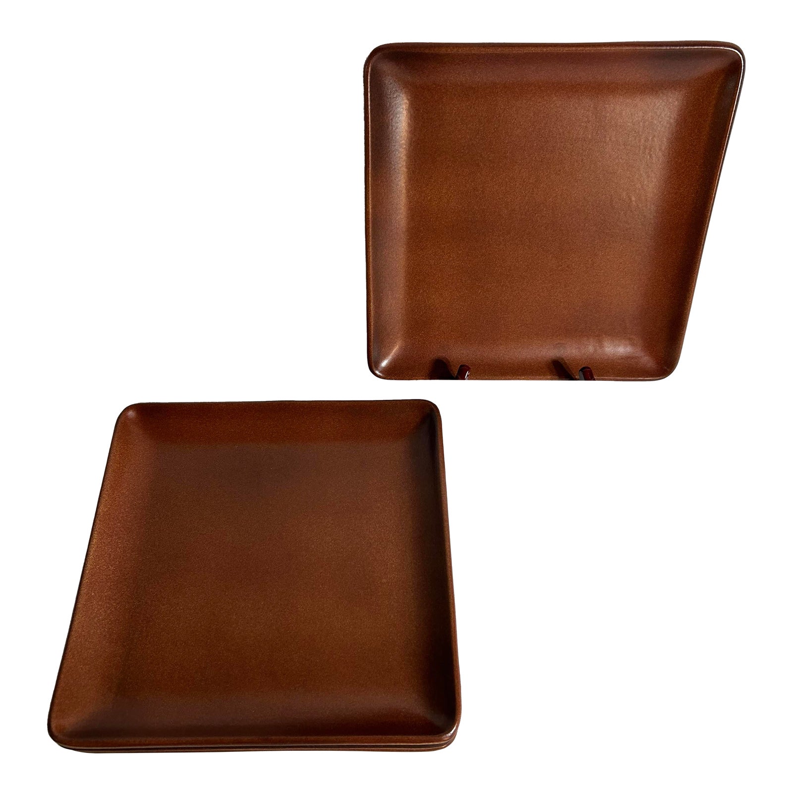 1980s Heath Ceramics Redwood Plaza Line 9 Inch Square Plate Set - 4 ...
