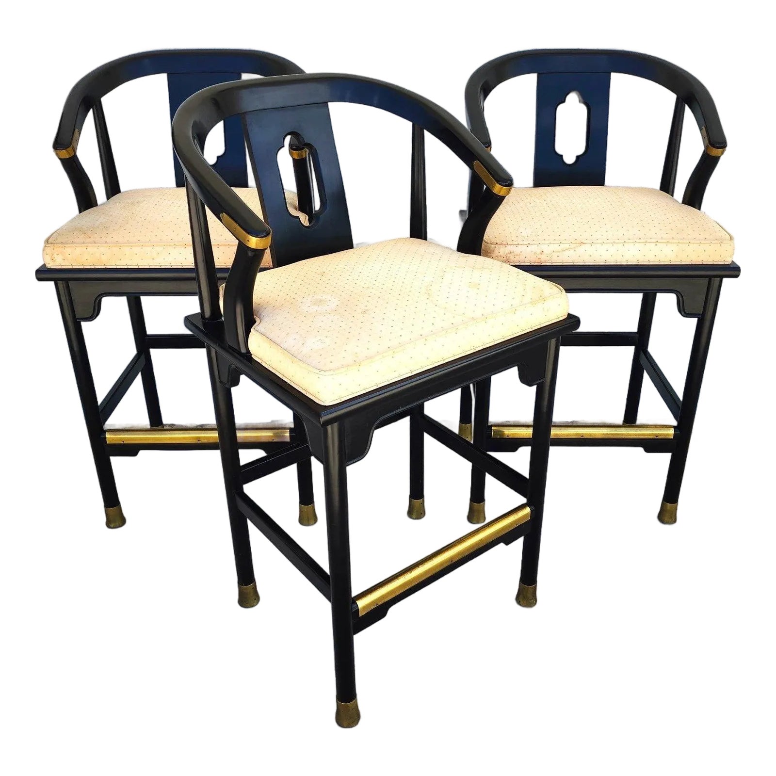James Mont Ming Asian Bar Stools by Century Furniture | Chairish