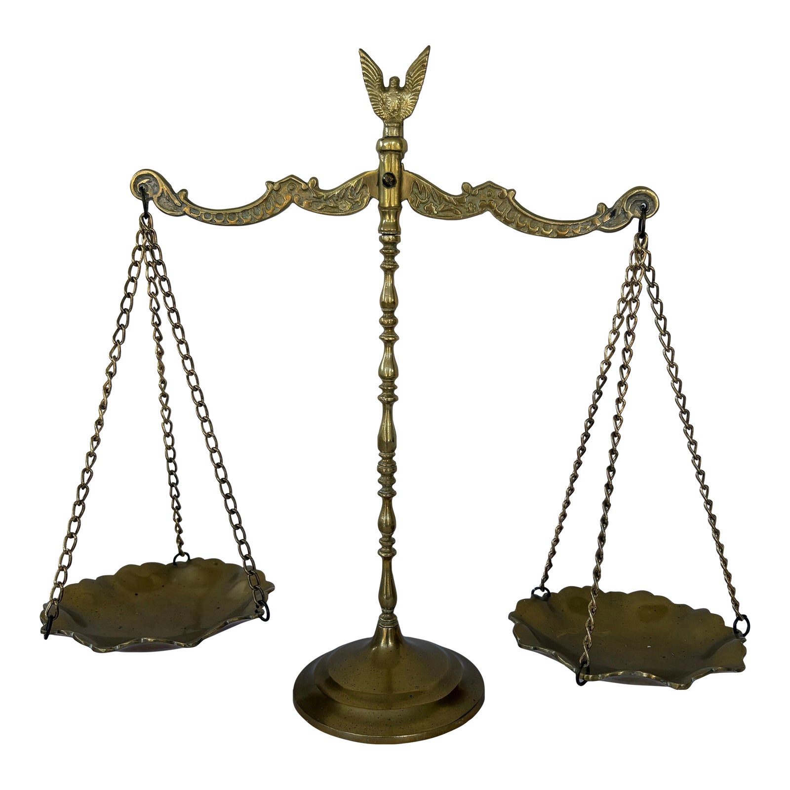 Vintage Brass Balance Scale With Bald Eagle Finial, 16.5” | Chairish