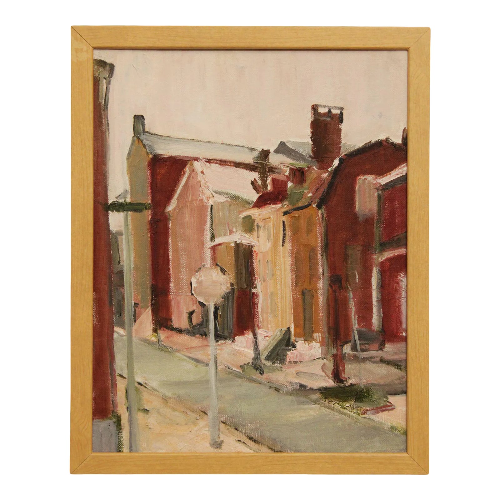 Christine Drake Original Oil Painting Street Scene | Chairish