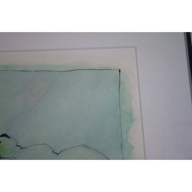 1970s Relaxing Signed Modern Abstract Female Nude Pastel on Paper ...