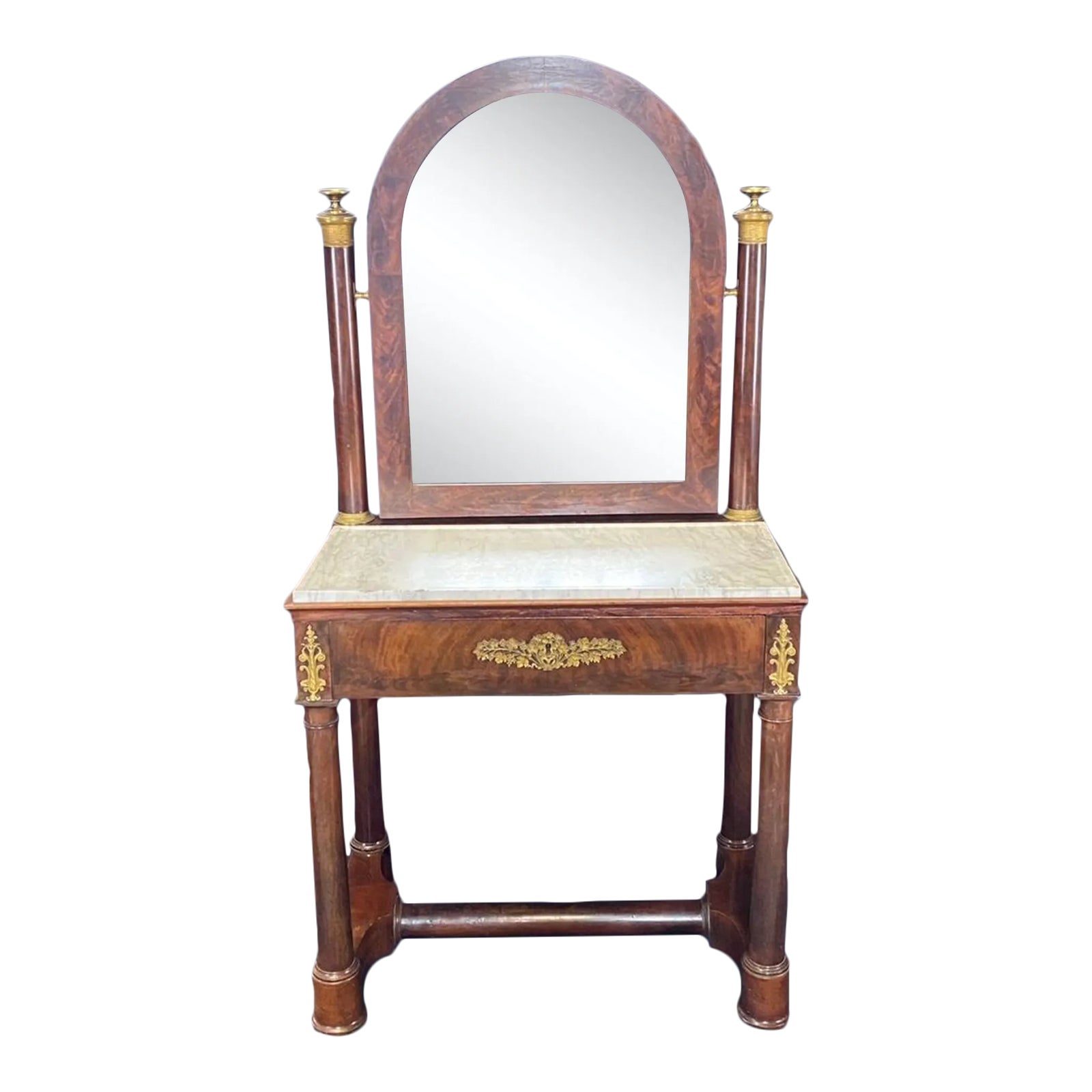 French 19th Century Empire Vanity With Original Marble Top | Chairish
