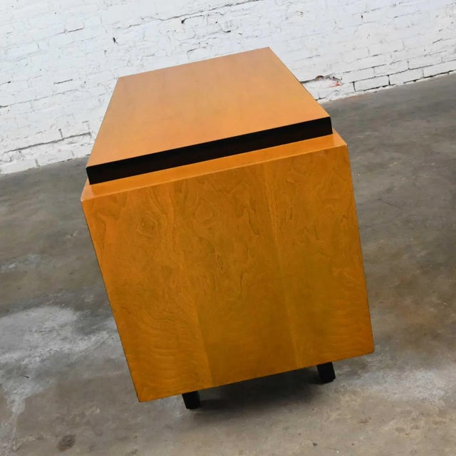 Vintage Mid Century Modern Art Deco Maple Colored Desk With Black ...