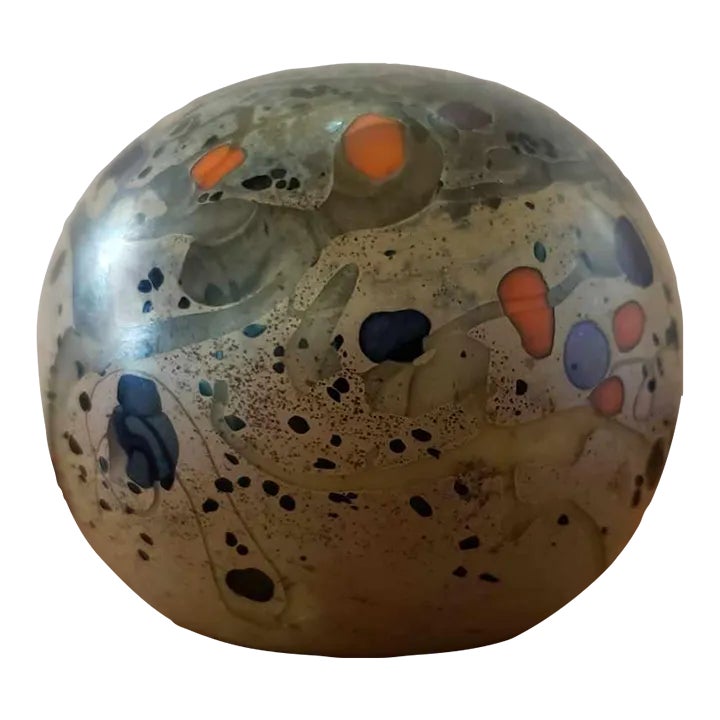 Early 2000s Aaron Slater Art Glass Paperweight | Chairish
