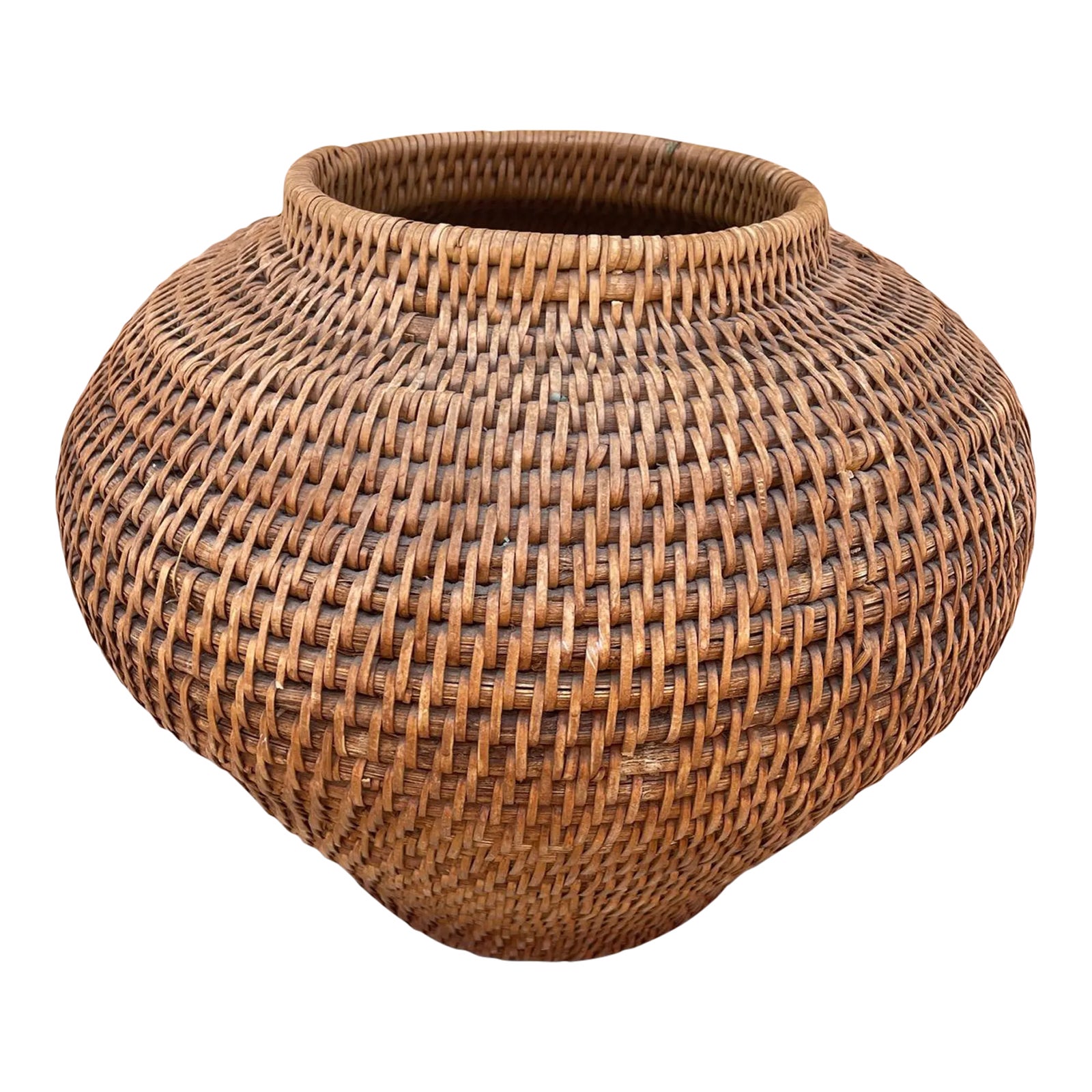 Woven Rattan Snake Charmer Basket/Vase | Chairish