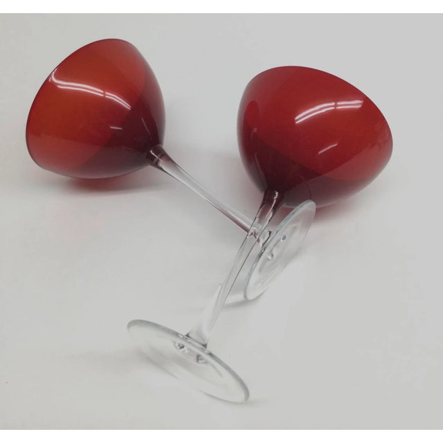 Vintage Ruby Red Crystal Martini Cosmo Manhattan Stemware a Pair | Chairish