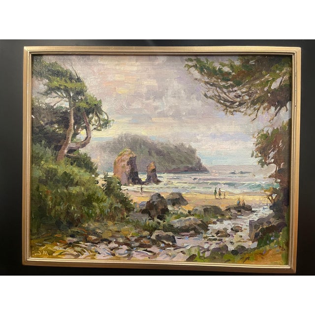 Framed Oil on Canvas "Trinidad Bay - Eureka" Beach Scene, Jeff ...