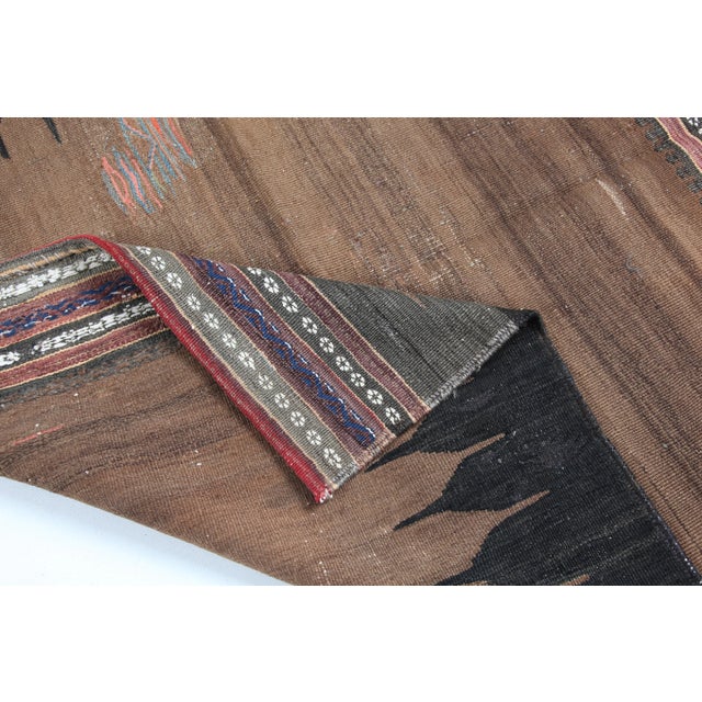 Antique Handwoven Square Size Kurdish Sofrah Kilim | Chairish