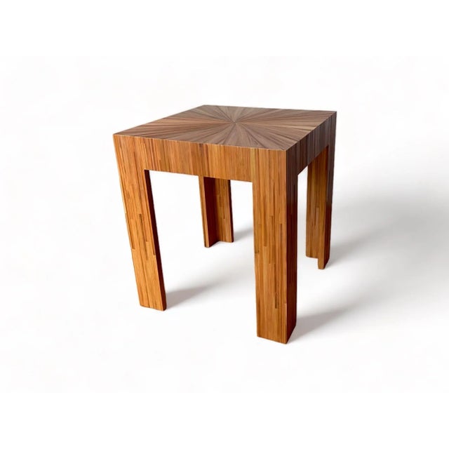 Side Table Straw Marquetry | Chairish