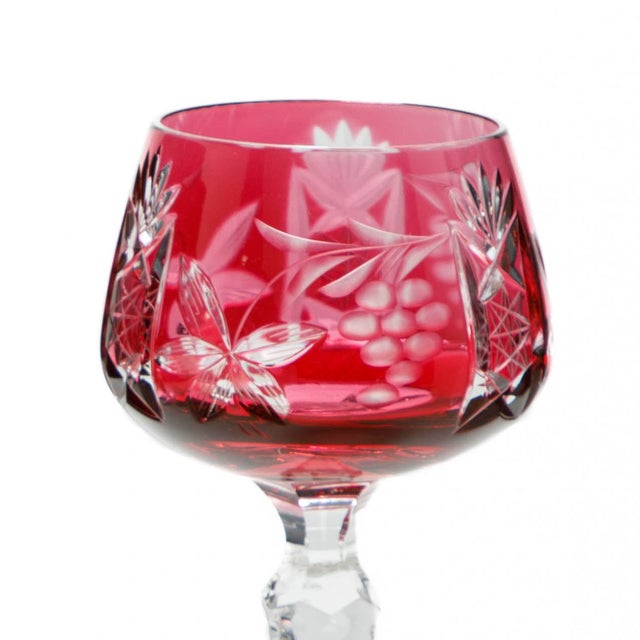 1970s Vintage Midcentury Bohemian Cut to Clear Crystal Stemware- Set of ...