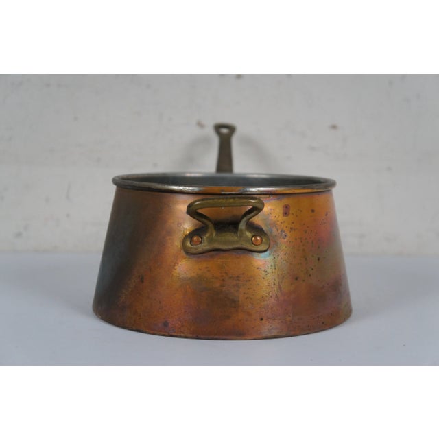 Vintage French Copper Sauce Pot Saute Pan Cookware Brass Handles | Chairish