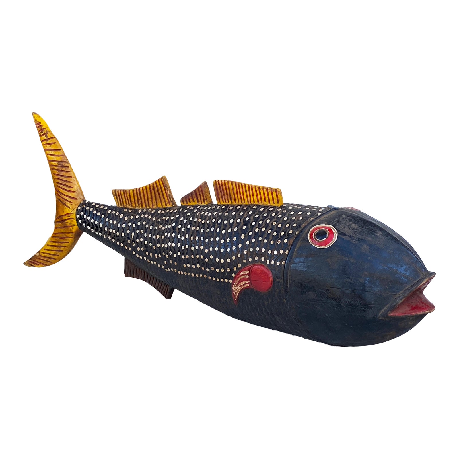 African Wooden Fish Bozo Tribe Mali 54.5"w | Chairish