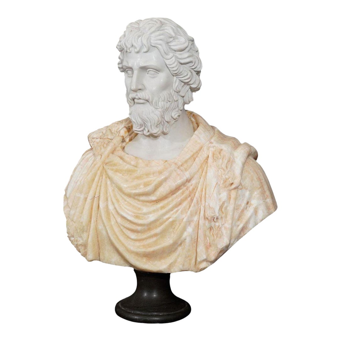 Early 20th Century Roman Emperor Septimius Severus Multicolor Marble ...