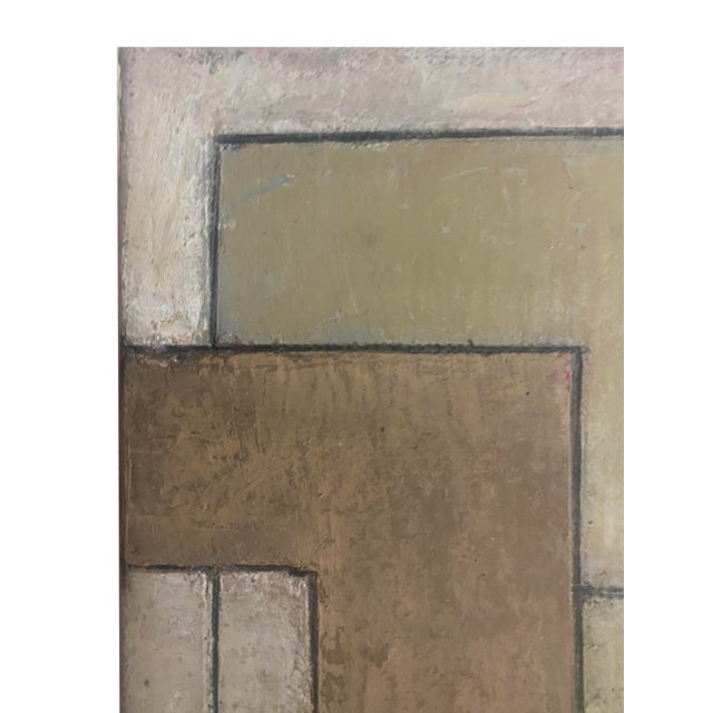 Contemporary Geometric Abstract Oil Painting Small Square Study by ...