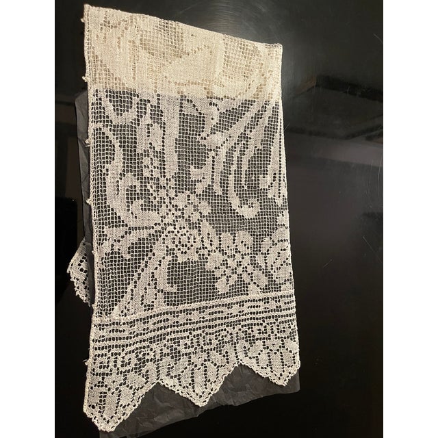 1920s Antique French Hand Made Lace Curtain Panel | Chairish