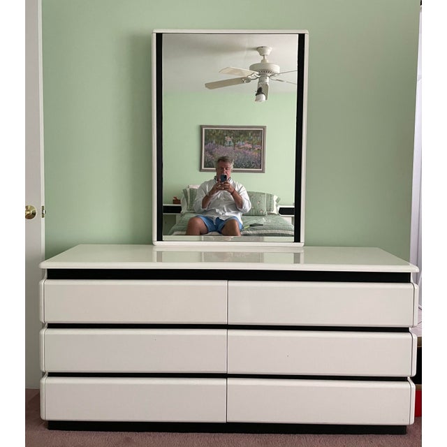 Postmodern Rougier High Gloss White Six Drawer Lacquered Modern Dresser ...