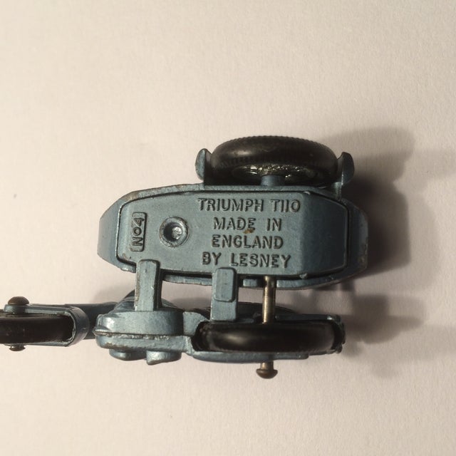Matchbox No.4 Blue Triumph Motorcycle With Sidecar | Chairish