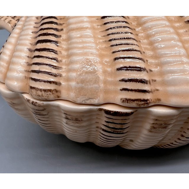 Vintage Ceramic Clam Shell Lidded Box | Chairish