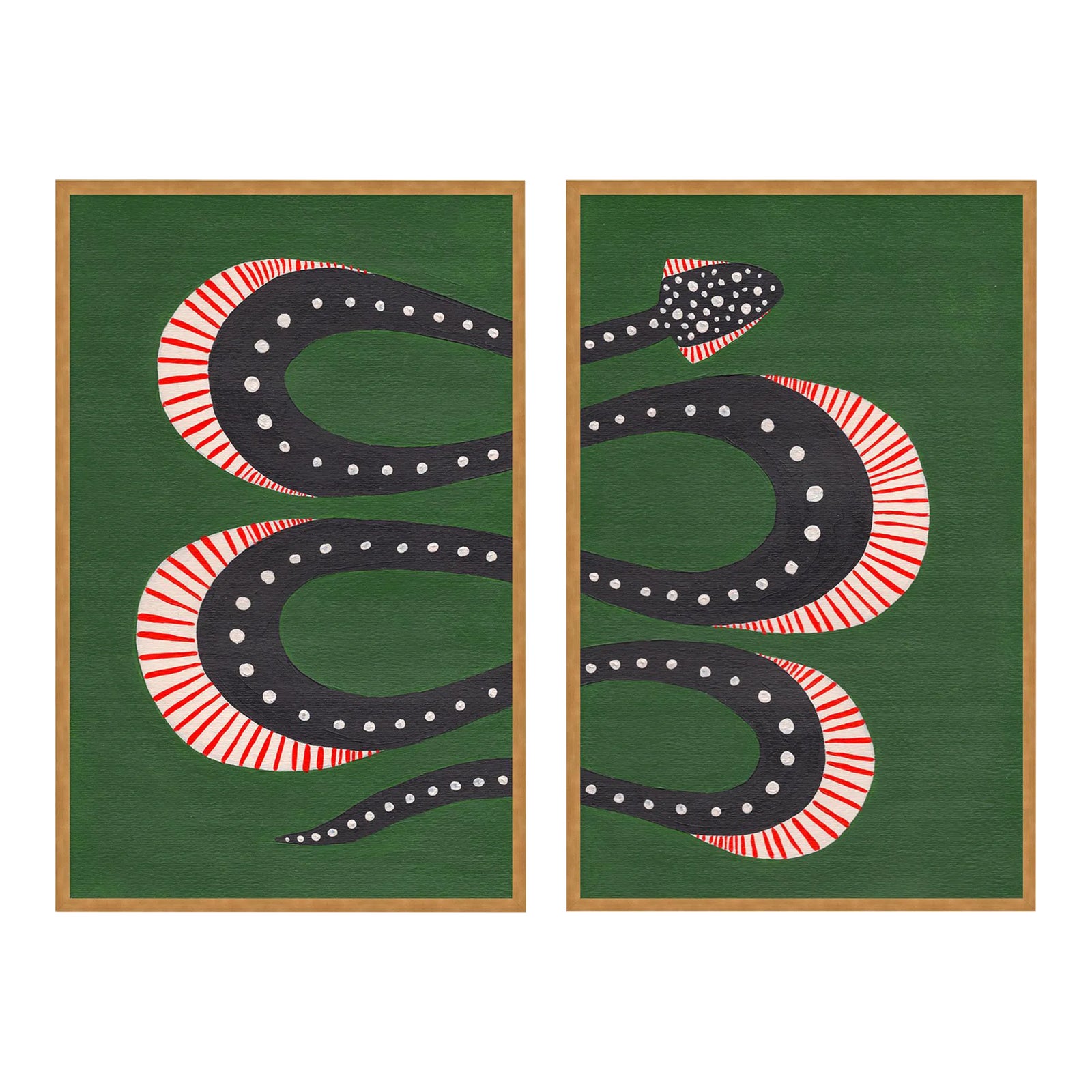 Zucchini the Snake by Willa Heart in Gold Framed Paper, Large Art Print ...