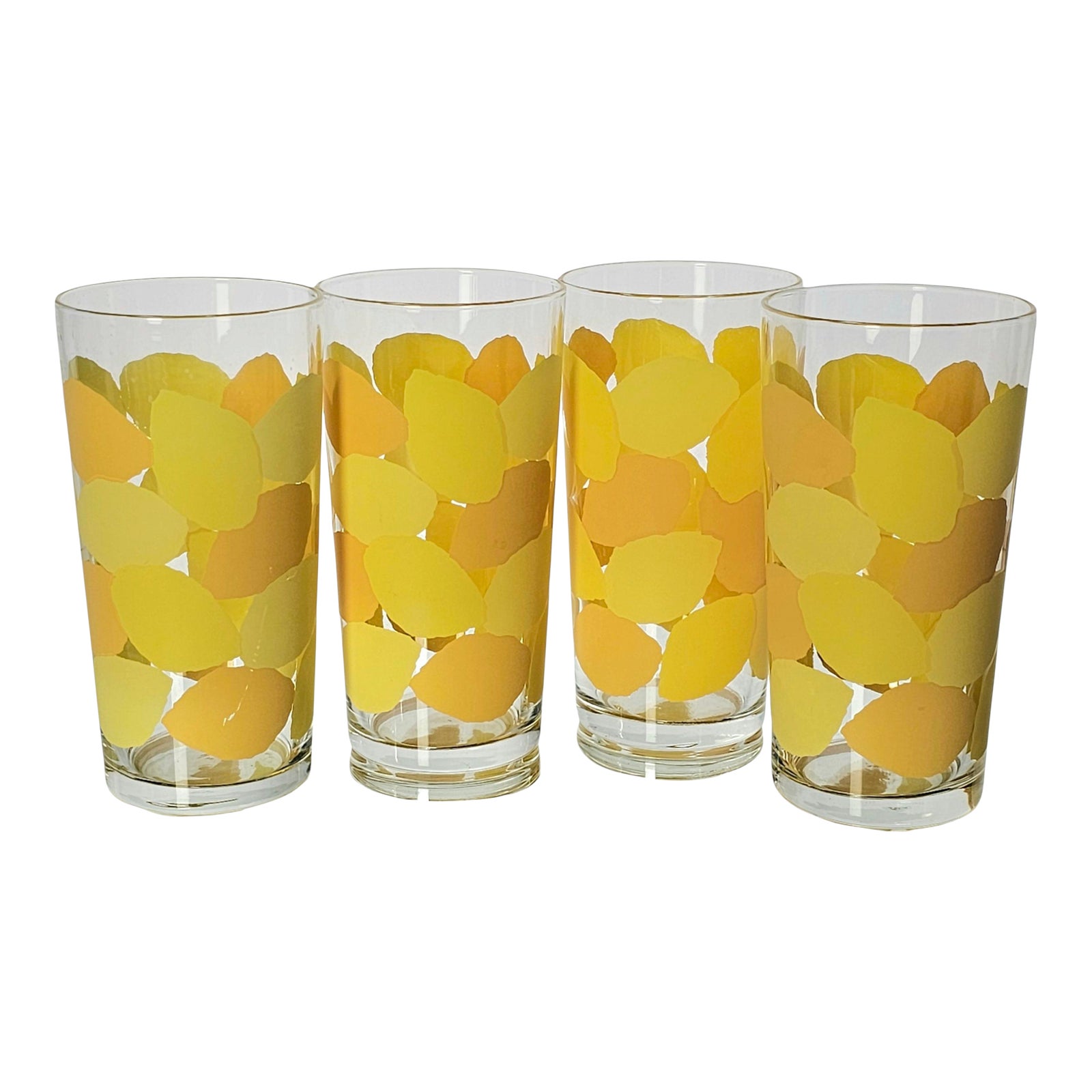 Libby Lemon Yellow Vintage Iced Tea Tumblers – Set of 4 Large Mid ...