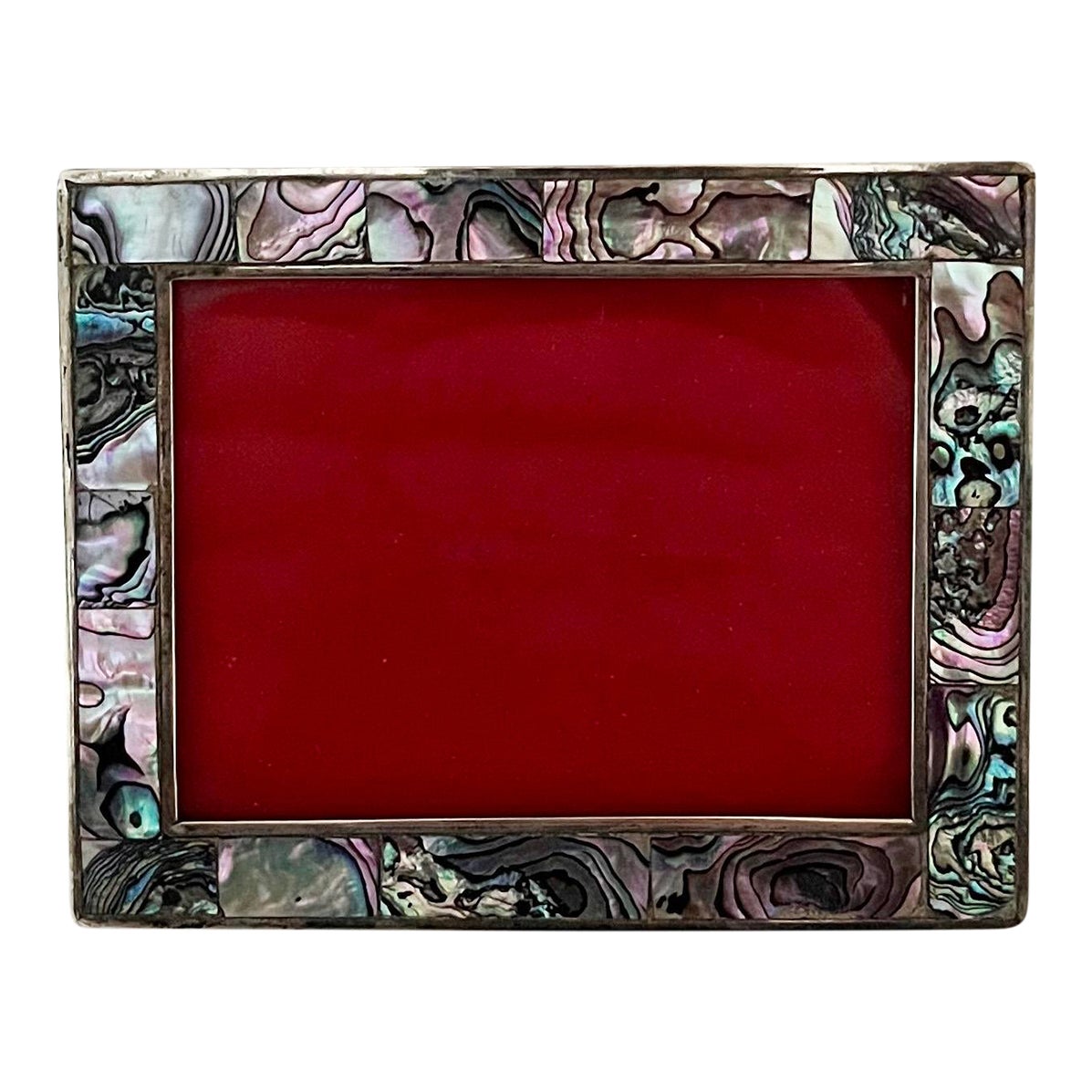 Abalone Shell and Alpaca Silver Picture Frame, 1950s | Chairish