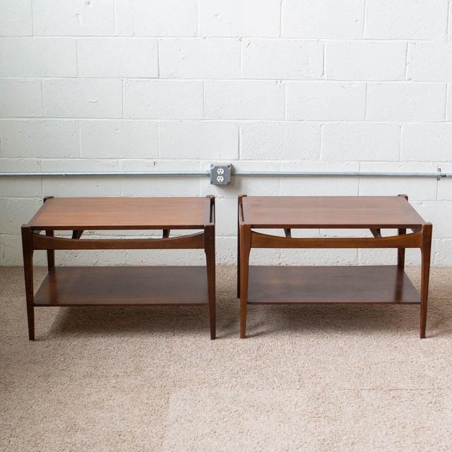 Bassett Walnut End Table Pair | Chairish