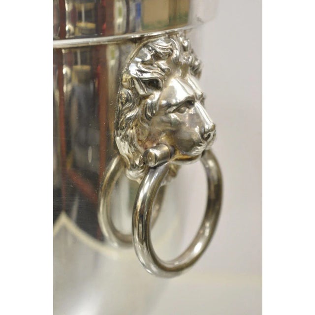 Vintage Saks Fifth Avenue Silver Plated Regency Lion Head Lidded Ice ...