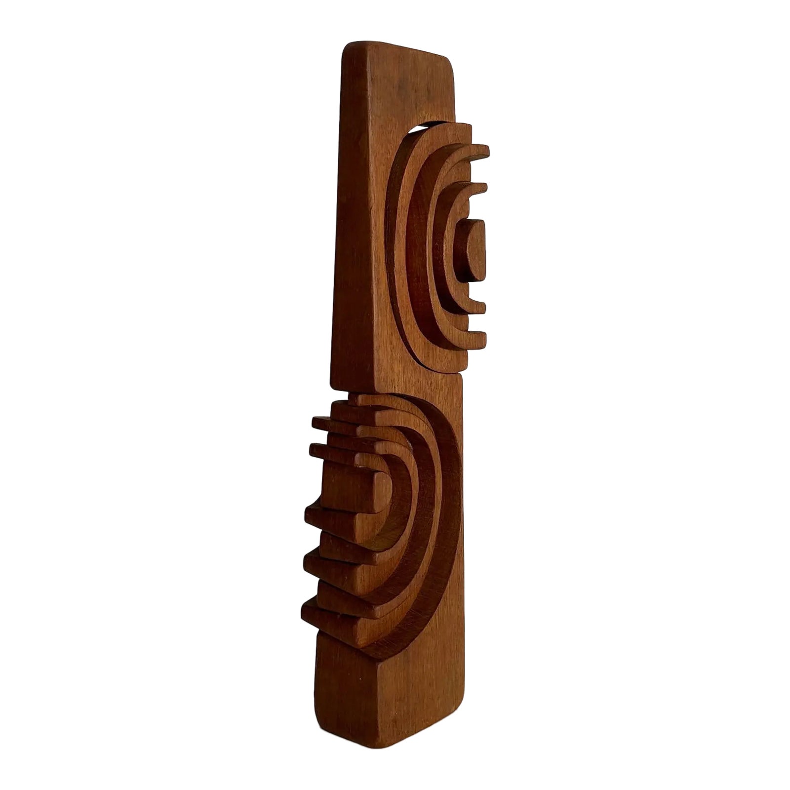 1988 Brian Willsher Mahogany Wood Abstract Sculpture | Chairish