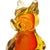 Vintage Seguso Murano Sommerso Red Yellow Orange Italian Art Glass Owl ...