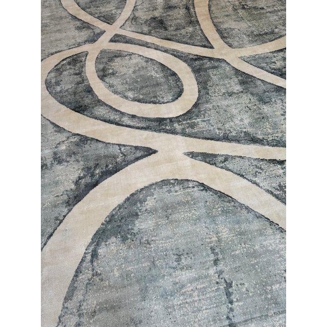 8ft11in × 11ft12in Global Views Meander Wool + Silk Area Rug | Chairish