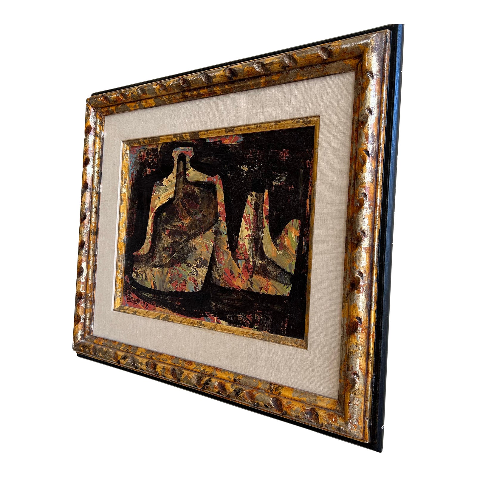 1940s Magnus Engstrom Abstract Painting, Framed | Chairish