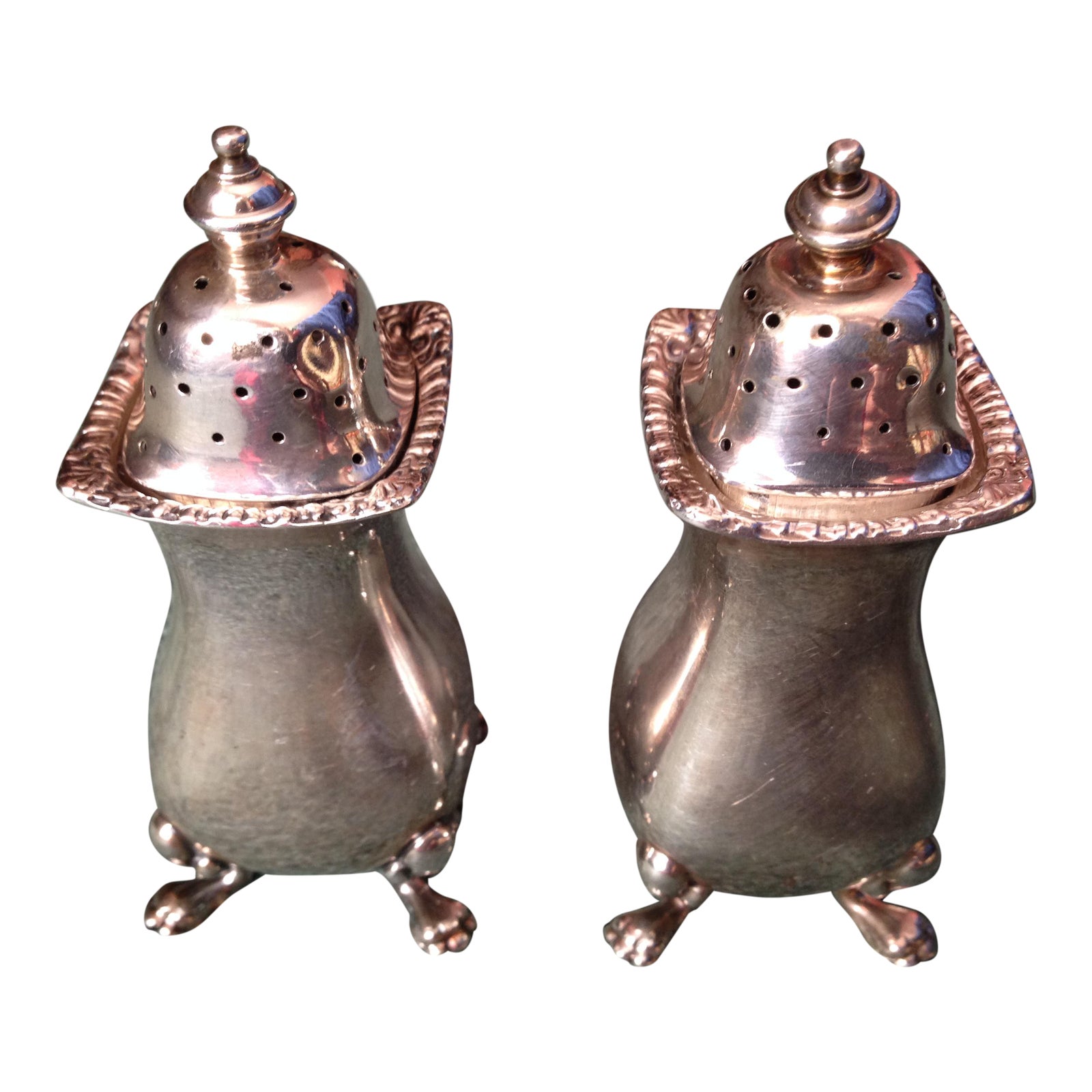 Mid 20th Century English William Adams Silver Pepper Shakers - a Pair ...