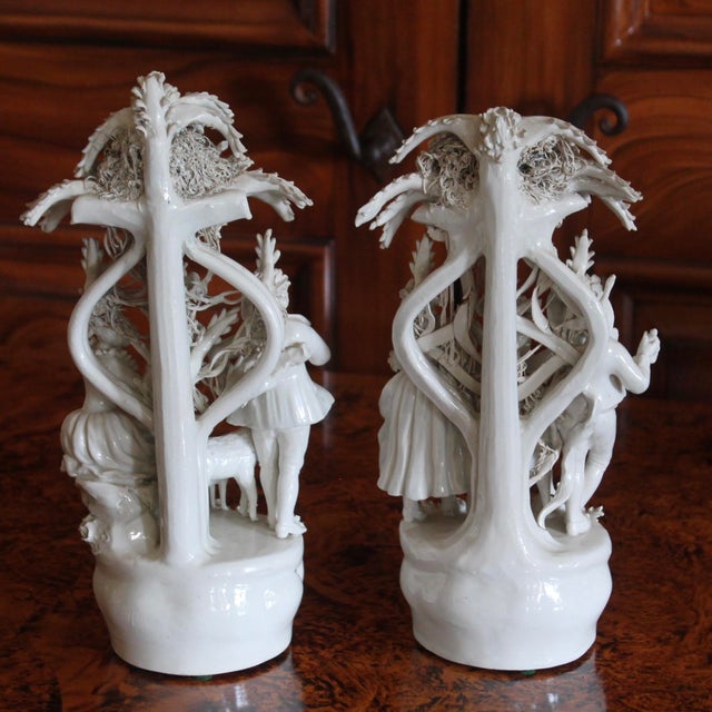 Pair of Rococo White Porcelain Figural Groups | Chairish