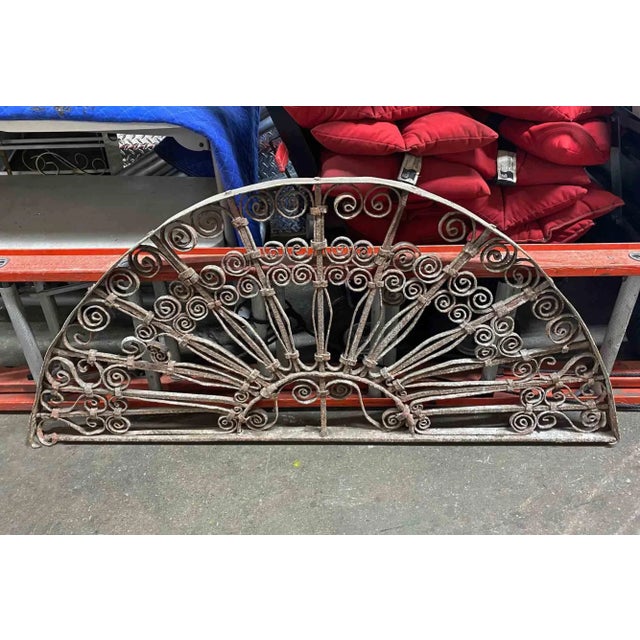 Antique Late 19th Century Wrought Iron Arched Transom | Chairish