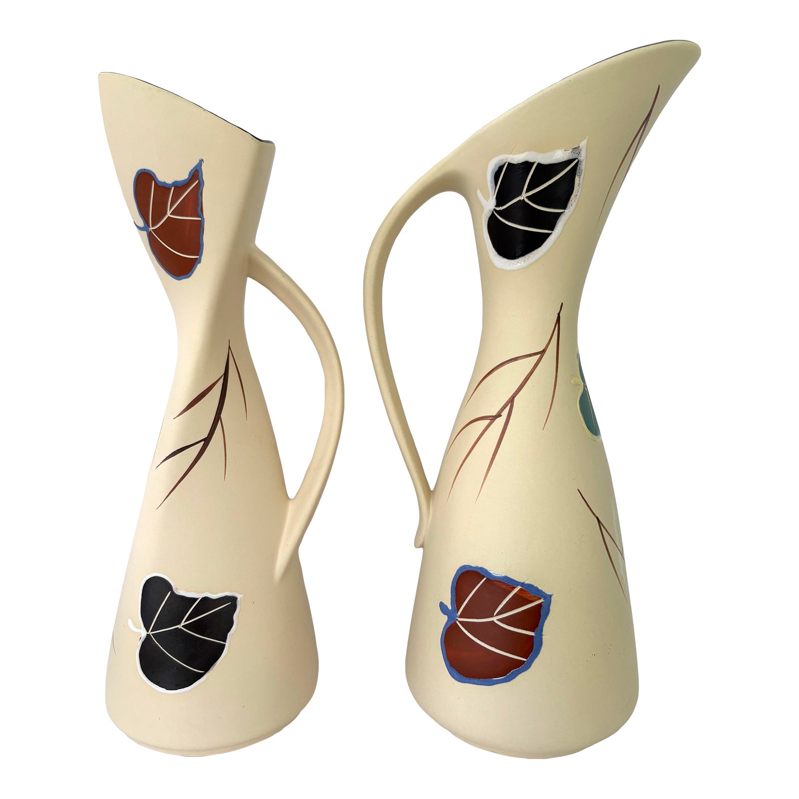 1970s Dumler and Breiden W. Germany MCM Handpainted Pottery Vases Set ...
