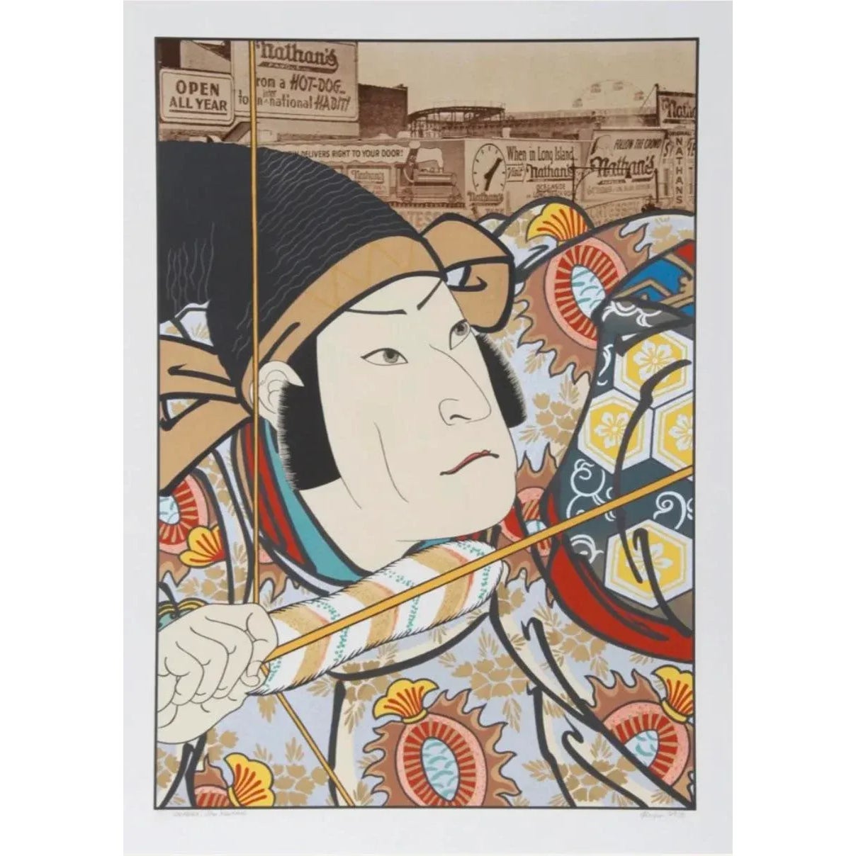1979 "Ensaburo (After Kunishige)" Japanese Figurative Screenprint by ...