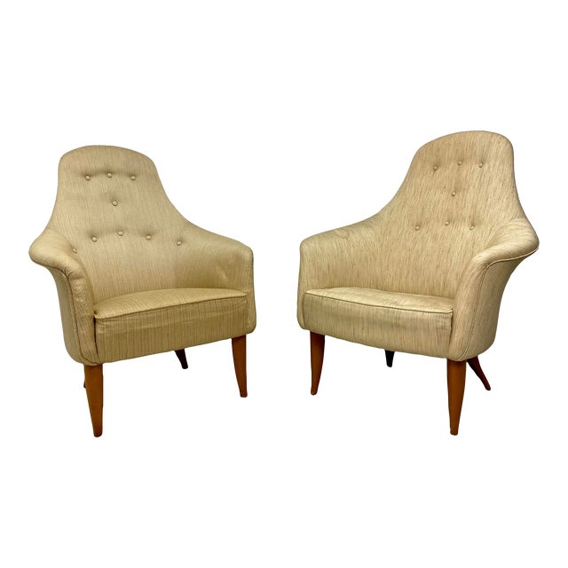1950s Kerstin Hörlin-Holmquist Pair of "Adam" Lounge Chairs | Chairish
