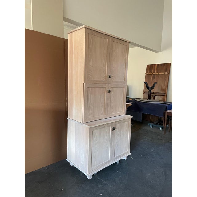 Transitional Handmade Bespoke Cerused Oak Desk | Chairish