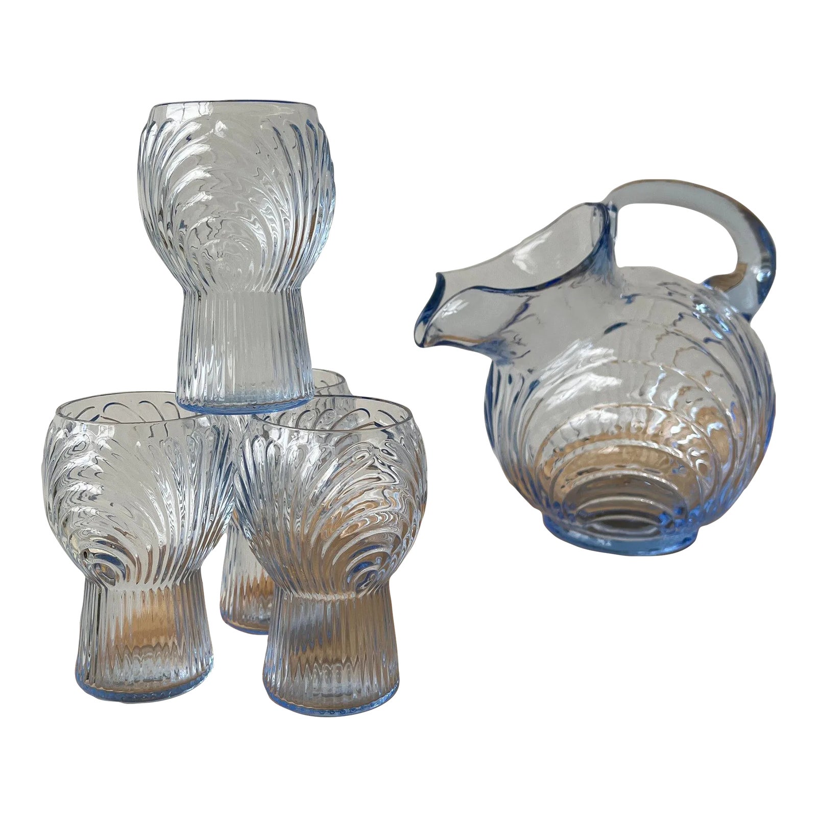 Rare Vintage Cambridge Caprice Moonlight Blue Pitcher and Glass Set ...