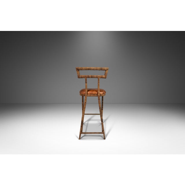 Set of 4 Modern Campaign Bar Stools Attributed to Maitland-Smith, 1980s ...