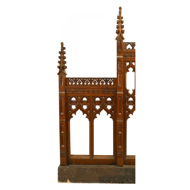 English Gothic Revival Oak Railings - A Pair | Chairish