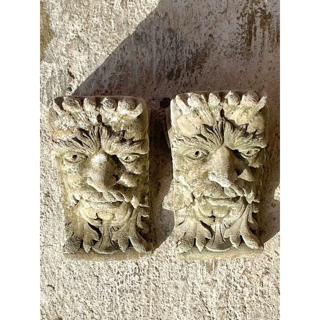 Vintage Intricate Cast Cement Wall Bracket Plinth - a Pair | Chairish