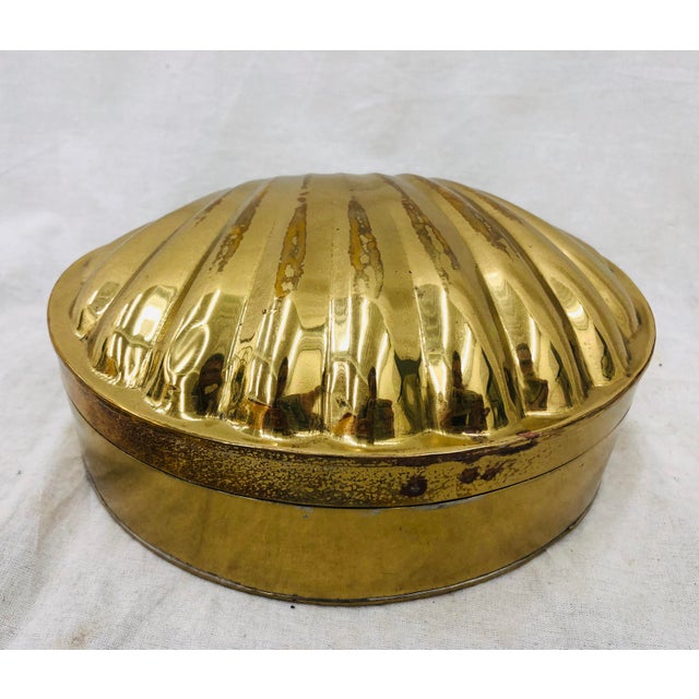 Vintage Brass Seashell Box | Chairish