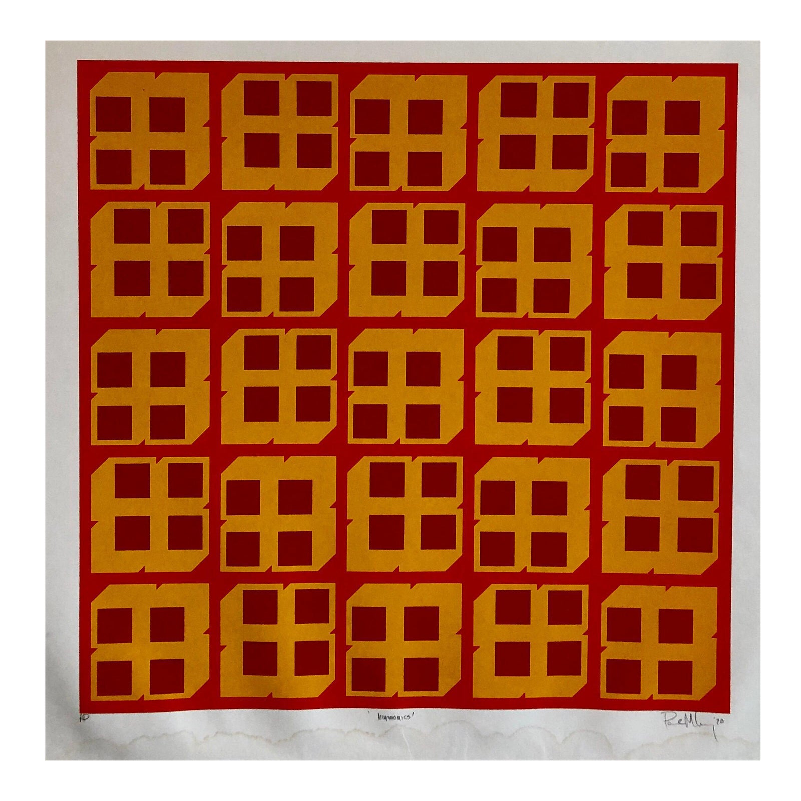 Paul M. Levy, Abstract Geometric 1970s Kinetic Silkscreen Screen Print ...
