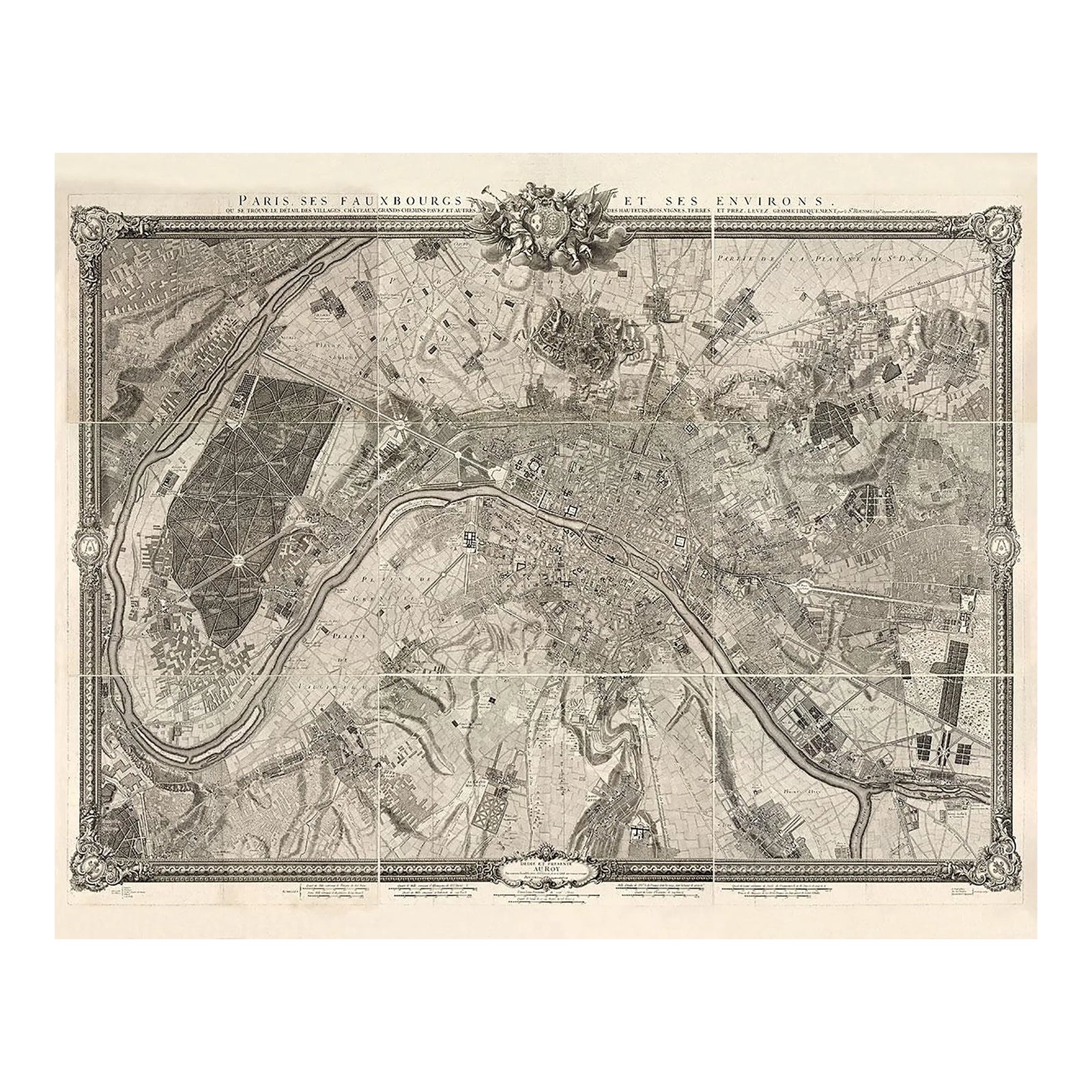 Restored 1733 Antique Paris Map - 24" X 30" | Chairish