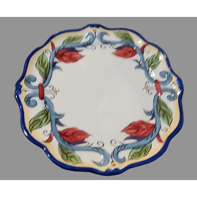 Late 20th Century Country French Pair of Hand Painted Ceramic Serving ...