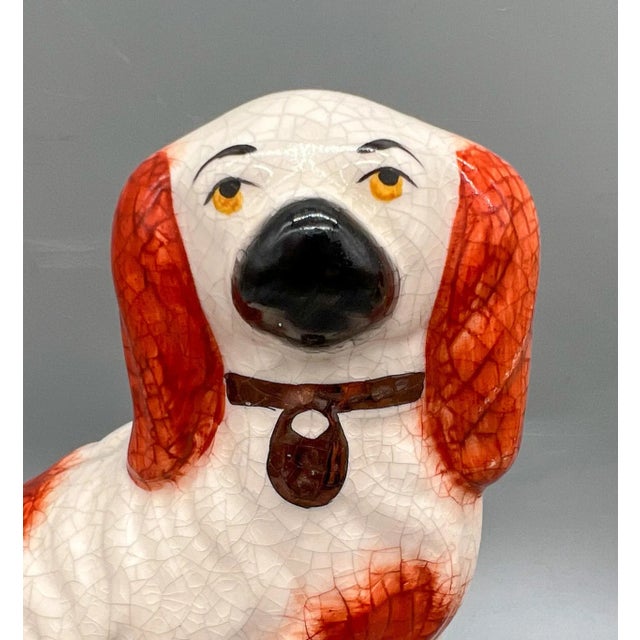 20th Century Staffordshire Style Hand Painted Red Spaniel Dog Figures ...